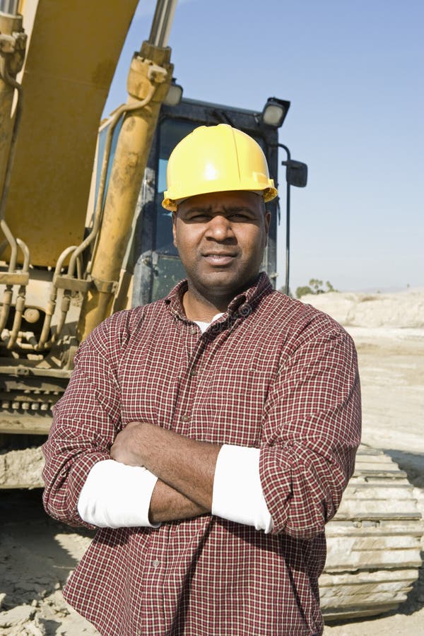 Confident Foreman at Construction Site Stock Image - Image of ...
