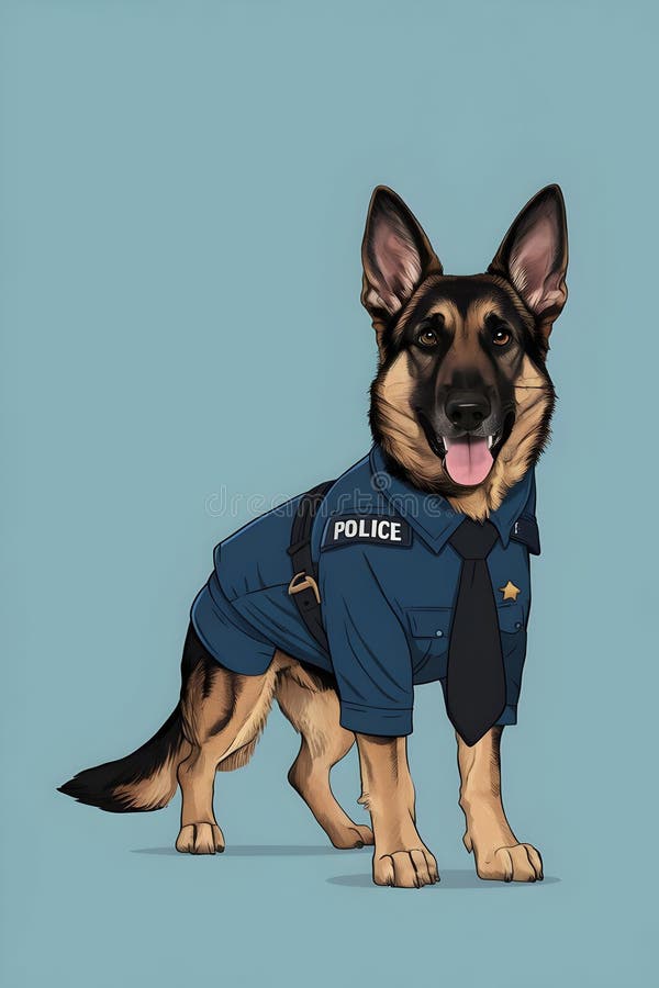 Confident German Shepherd in Police Uniform Ready for Duty Stock ...