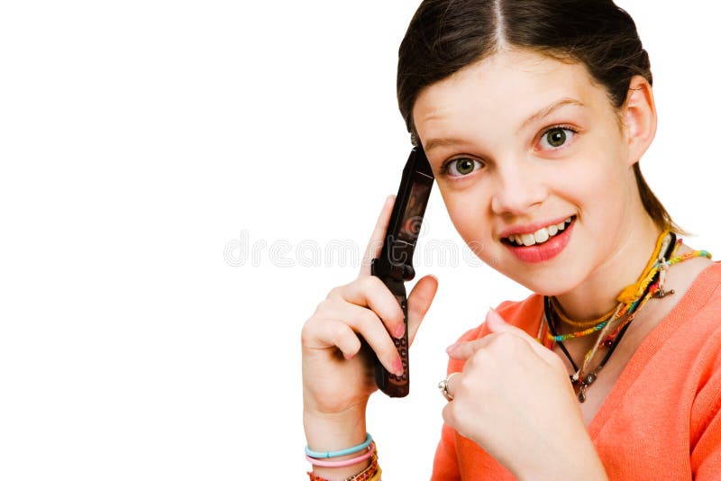 Confident Girl Talking on Mobile Stock Photo - Image of confident ...
