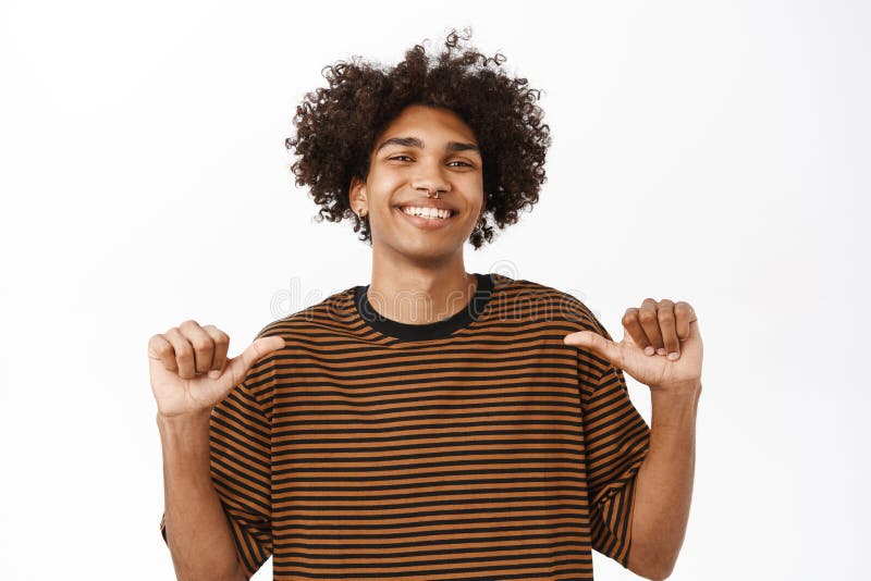 Confident Guy Pointing at Himself and Looks Proud, Self-promoting ...