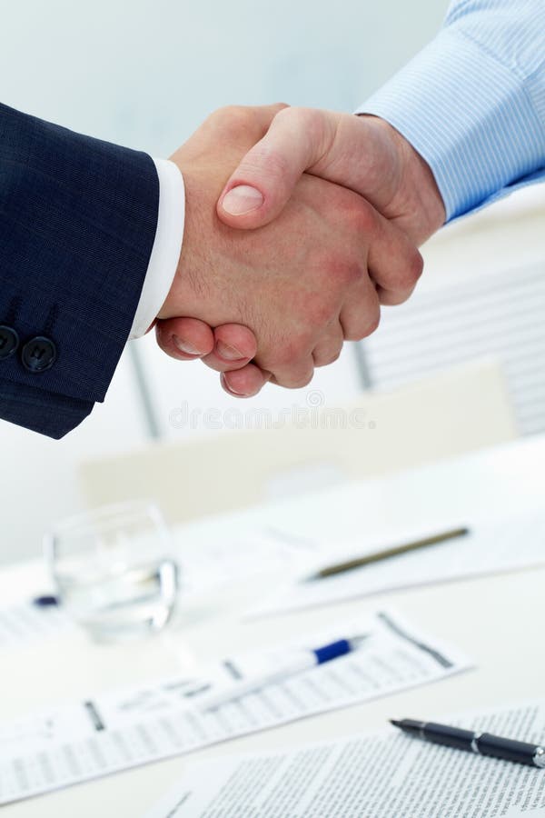 Business Handshake at Meeting or Negotiation in the Office, Stock Photo ...