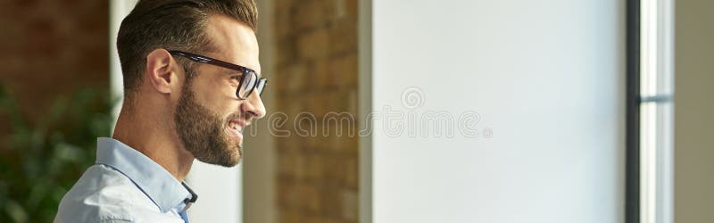 Happy Man Looking Forward To the Business Meeting Stock Photo - Image ...