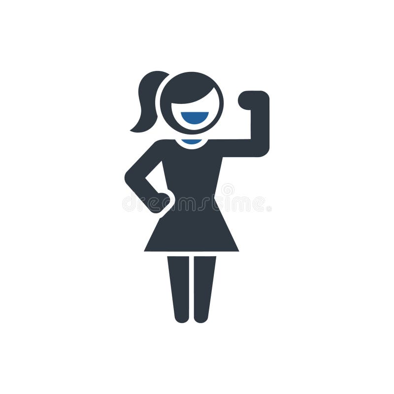 Confident Happy Woman Icon stock vector. Illustration of standing ...