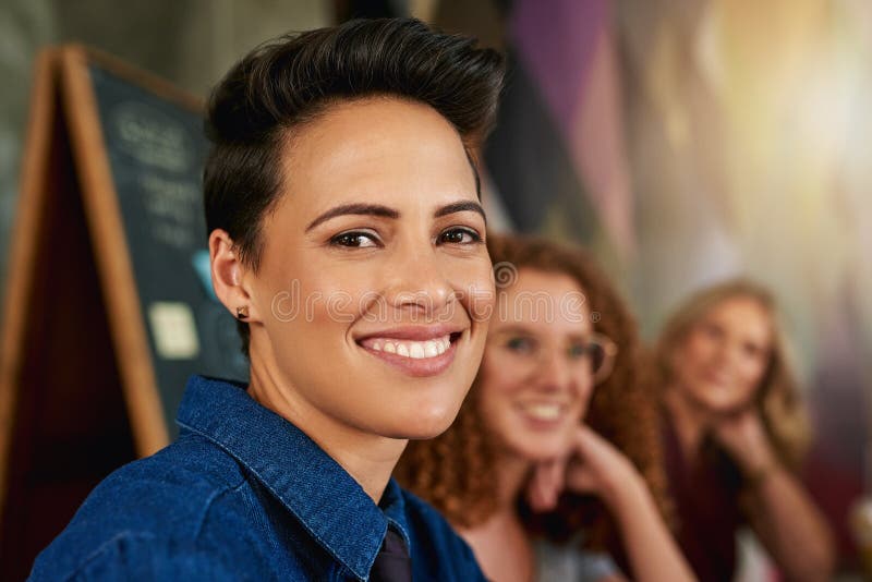 Confident in Her Creative Abilities. Creative Colleagues Having a ...