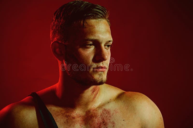 Confident in His Strength. Muscular Man. Strong Man with Muscular ...