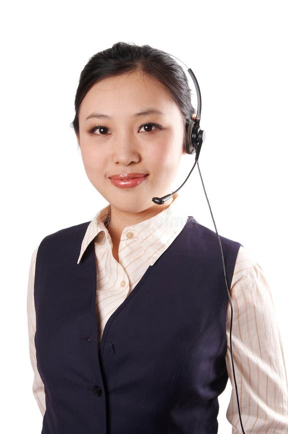 Confident hotline operator stock image. Image of asian - 5569973