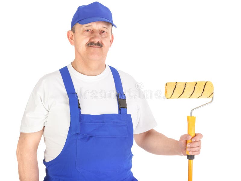 Confident house painter stock photo. Image of white, decorator - 30217154