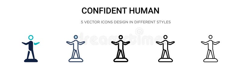 Confident Human Vector Icon on White Background. Flat Vector Confident ...