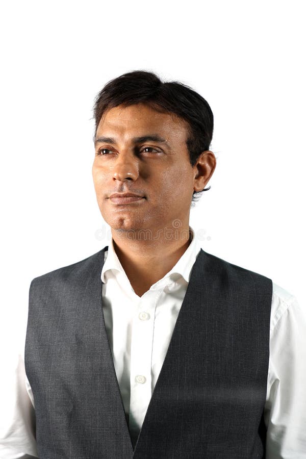 Confident Indian Businessman on White Background Stock Photo - Image of ...