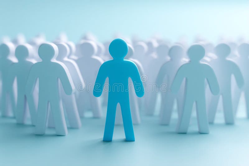 Confident Individual Standing before a Crowd Stock Illustration ...