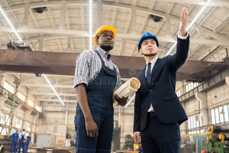 Giving Tour of Modern Factory Stock Image - Image of factory ...