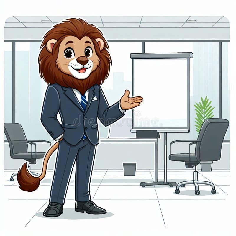Confident Lion Business Leader Stock Illustration - Illustration of ...