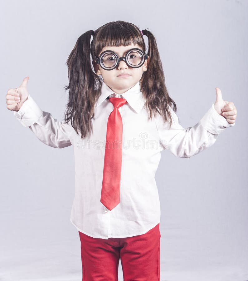 Confident Little Genius Girl Stock Image - Image of child, bright: 80380917