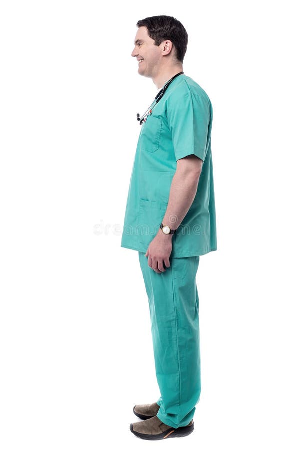 Confident Male Doctor Standing Stock Image - Image of sideways, surgeon ...