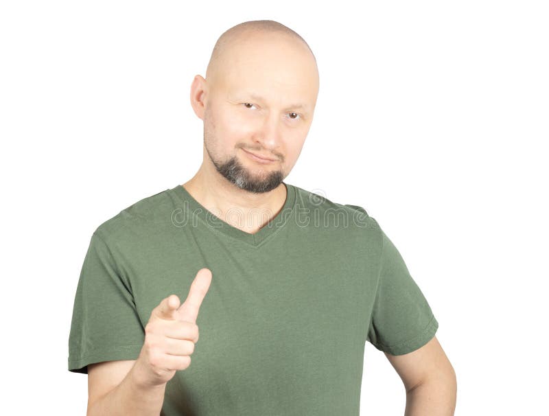 Confident Man Pointing Forward Determined Expression Stock Photos ...