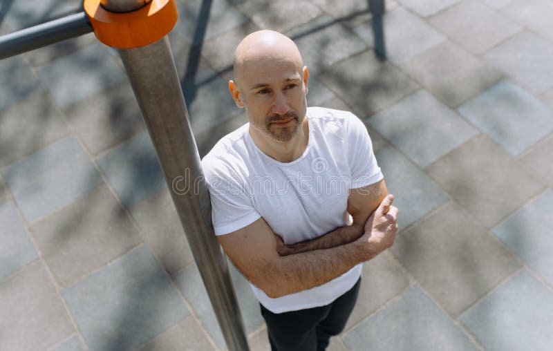 Confident Man Posing Outdoors Modern Playground Stock Photos - Free ...