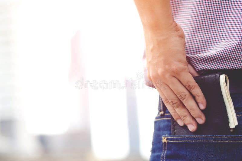 Confident Man Posing in Safe Keeping Your Wallet in the Back Pocket ...