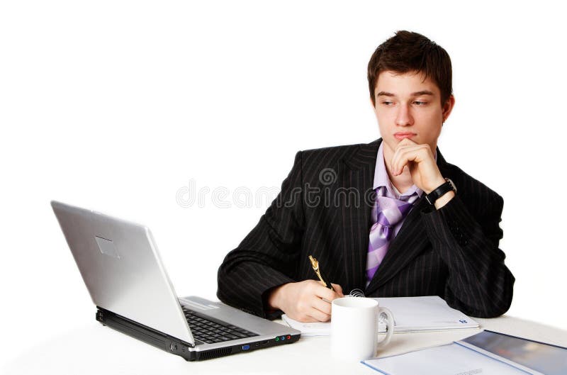 Confident man at work stock image. Image of lavender, connect - 5012887