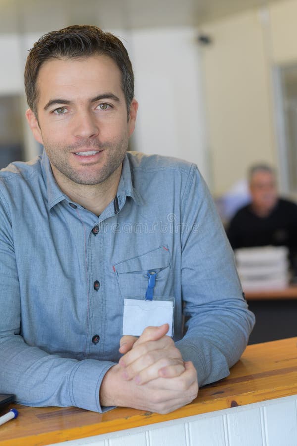 Confident Man Worker Standing Stock Image - Image of craftsperson ...