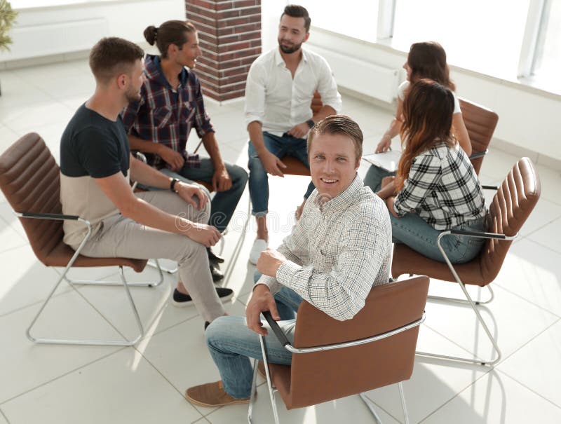 Confident Manager , Sitting at the Workshop Stock Photo - Image of ...