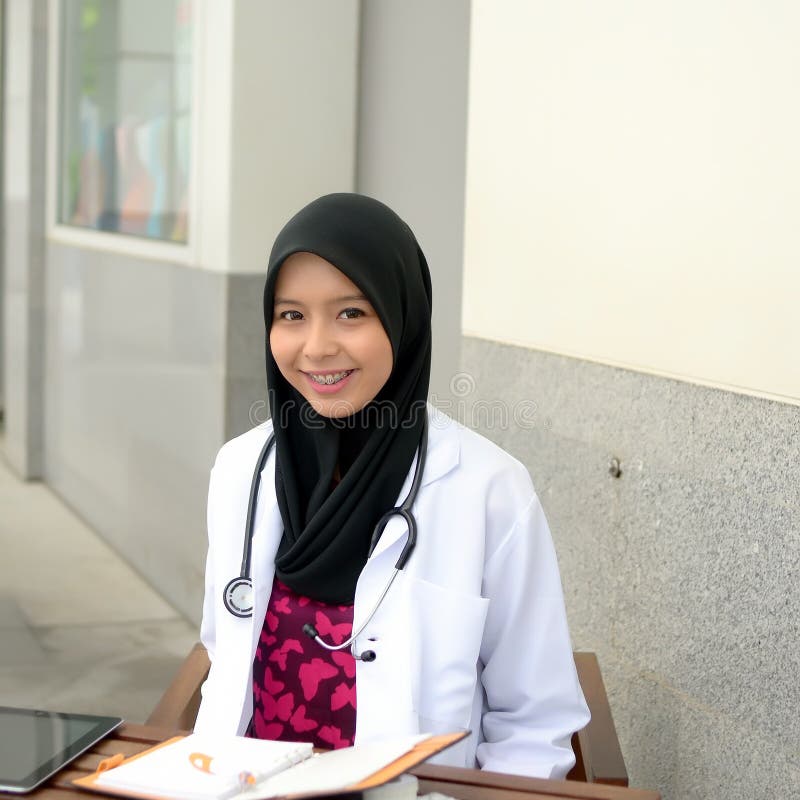 Confident Muslim Medical Student Stock Image - Image of person, busy ...