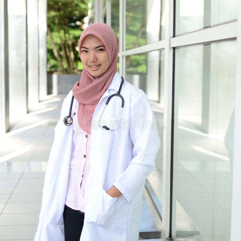 Confident Muslim Doctor and Nurse Busy Conversation at Hospital Stock ...