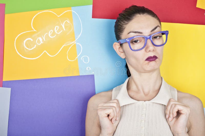 Confident Nerd Female stock photo. Image of funny, goal - 45760286