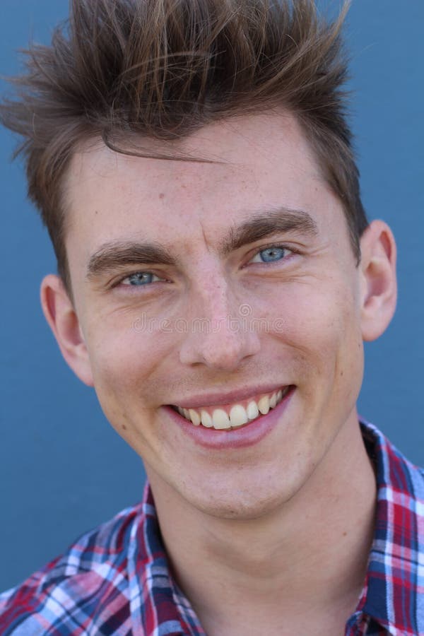 Confident Nordic Blond Male with Blue Eyes Smiling Stock Photo - Image ...