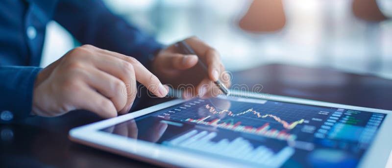 Confident Person Managing Finances on Tablet, Showcasing Control and ...