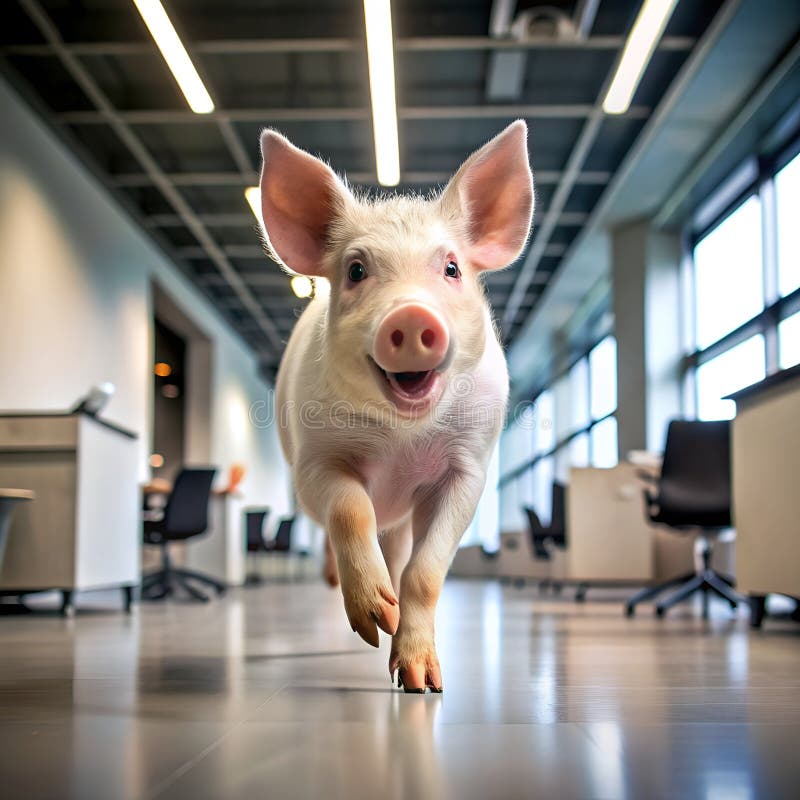 Confident Pig in a Modern Office Environment, Ai-Generated Images Stock ...
