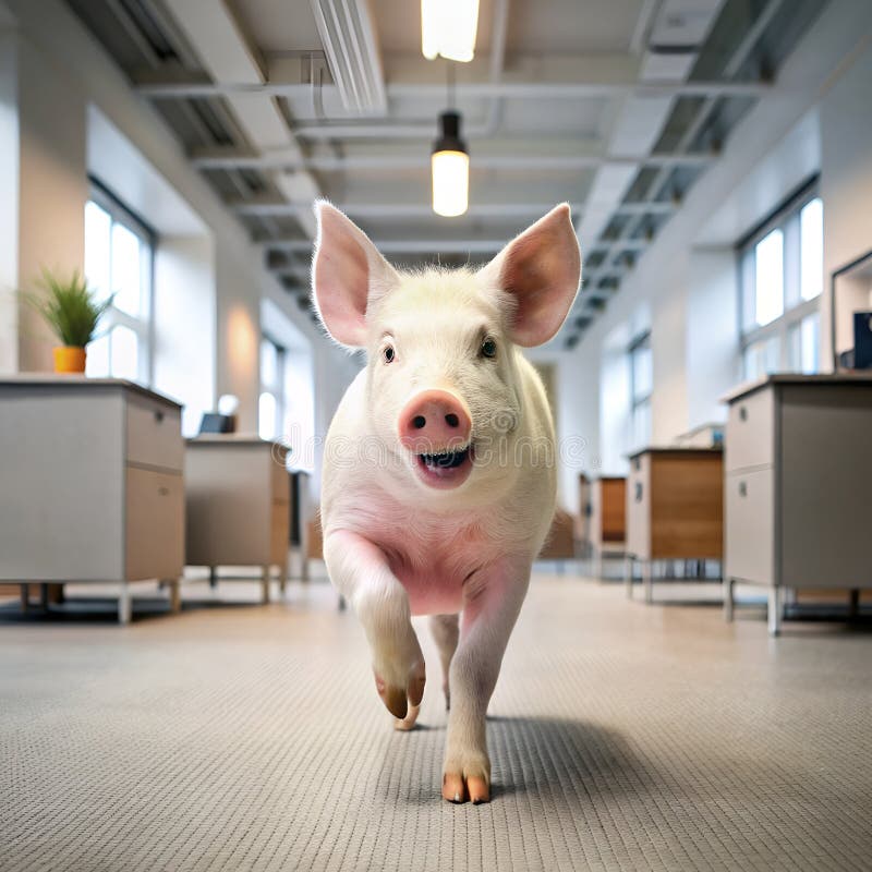 Confident Pig in a Modern Office Environment, Ai-Generated Images Stock ...