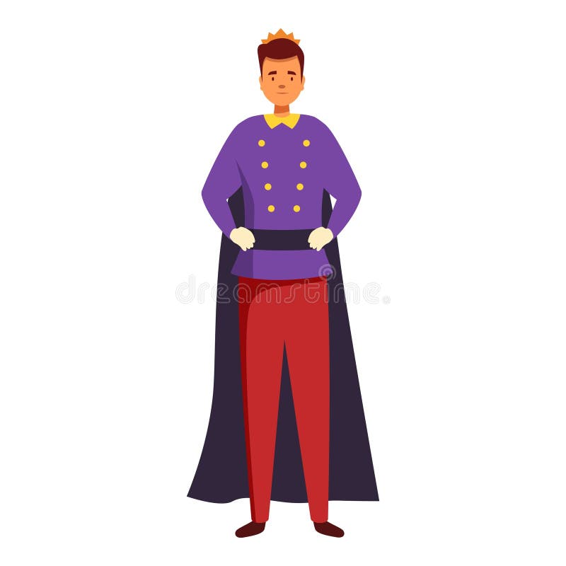 Confident Prince Standing Wearing Crown and Cape Stock Vector ...