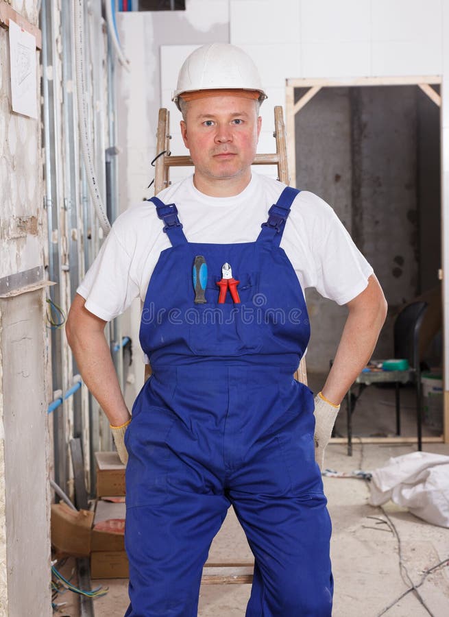 Confident Professional Builder Stock Image - Image of occupation ...