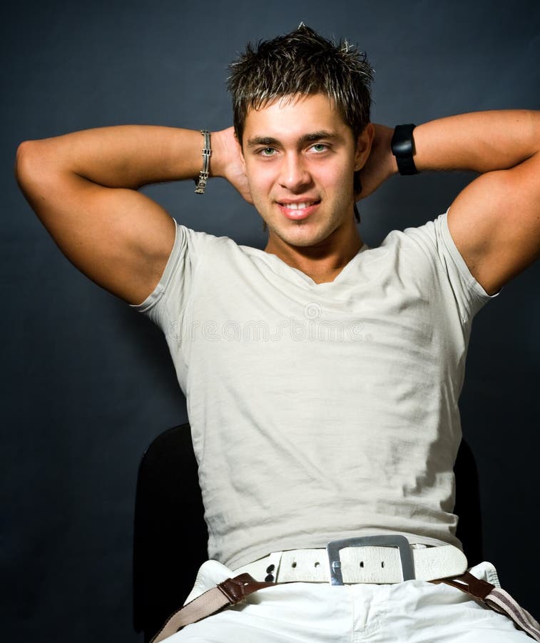 Confident Muscular Shirtless Man with Crossed Arms Stock Photo - Image ...