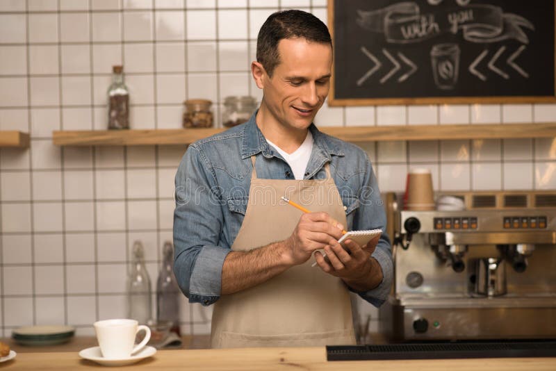 Waiter taking notes stock image. Image of food, owner - 119045521