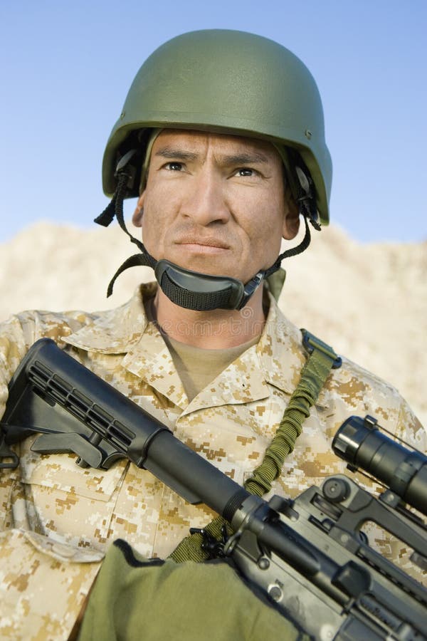 Confident Soldier with Sniper Rifle Stock Image - Image of protection ...