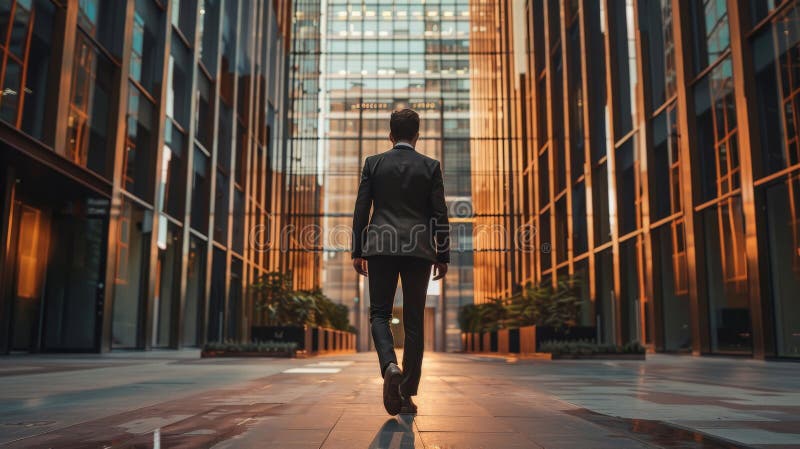 Confident Steps Echo Against the Backdrop of the City Hustle Stock ...