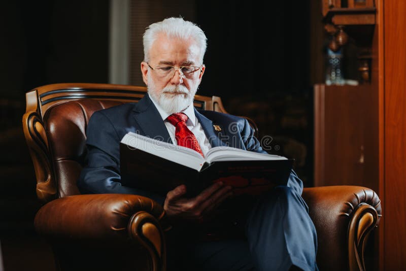 A Confident and Successful Caucasian University Rector Posing in ...