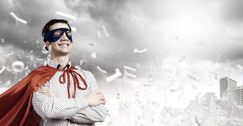 Confident superhero stock photo. Image of cape, adult - 42907790