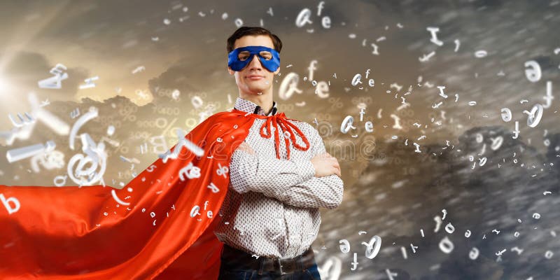 Confident superhero stock photo. Image of brave, male - 43046280