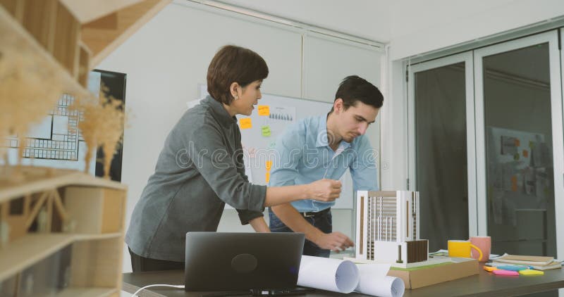 Team of Creative Architects Working Together in a Architect Studio ...