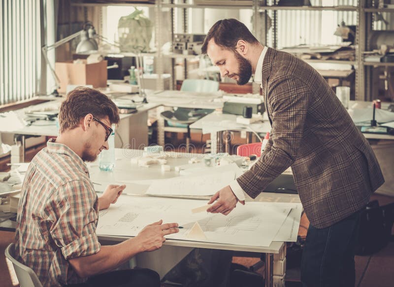 Confident Team of Engineers Working Together in a Architect Stud Stock ...