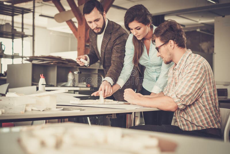 Confident Team of Engineers Working Together in a Architect Stud Stock ...