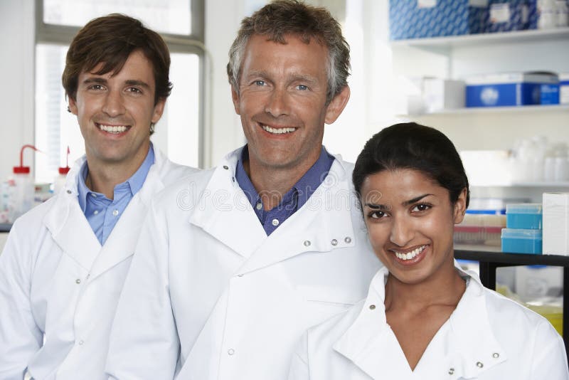 Confident Team of Scientists in Laboratory Stock Image - Image of ...