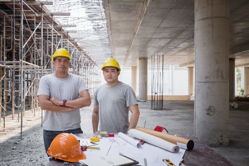 Confident Teams of Architect, Engineer, Contractor, or Construction ...