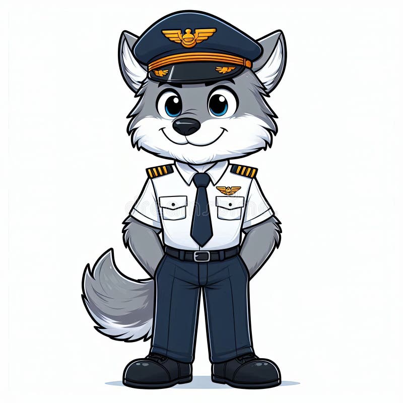 Confident Wolf Aviator in Elegant Attire Stock Illustration ...