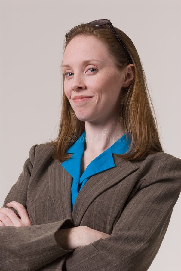 Confident woman-02 stock image. Image of suit, smug, expression - 12494009