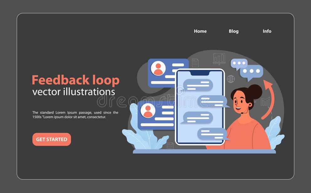 Confident Woman Manages an Interactive Stock Vector - Illustration of user, chat: 316626752