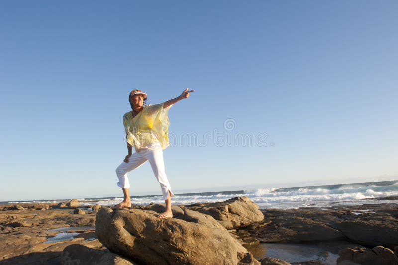 Confident Woman Pointing To Forward Direction Stock Image - Image of ...