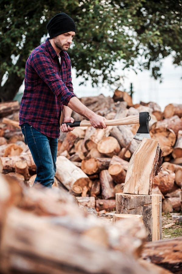 Confident woodworker. stock photo. Image of macho, serious - 59511164